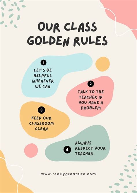 Free Custom Printable Classroom Rules Poster Templates Canva Bilarasa
