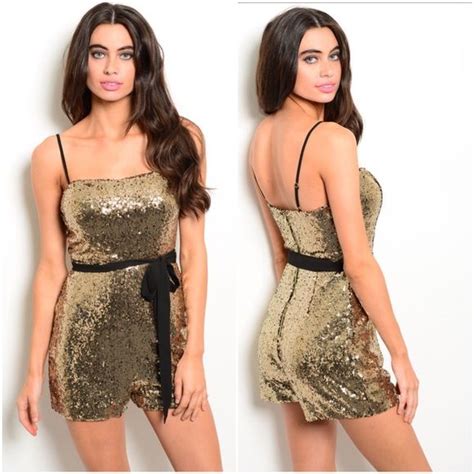 🎉🎊 Hp Style 🎊🎉gold Romper S M L 🎉golden Glam Romper🎉 Padded Bust