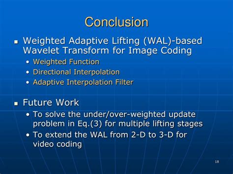 Ppt Weighted Adaptive Lifting Based Wavelet Transform Powerpoint