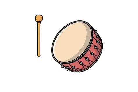 Drum Snare With Sticks Vector Illustration Music Instrument Object
