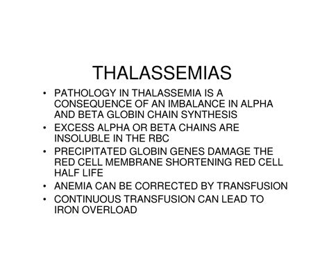 Thalassemias Hemoglobinopathies And Thalassemias Thalassemias