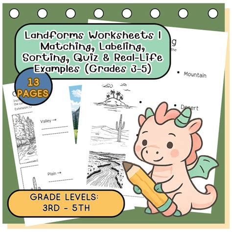 Landforms Worksheets Matching Labeling Sorting Quiz And Real Life