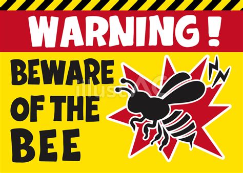 Free Vectors Bee Warning Poster 1 A4 Landscape