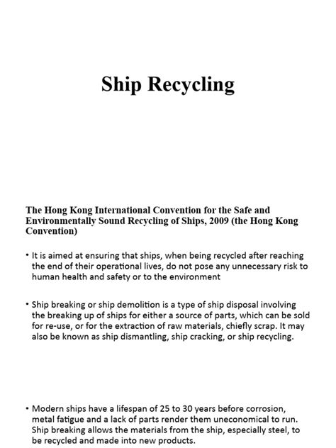Ship Recycling Pdf Economy And The Environment