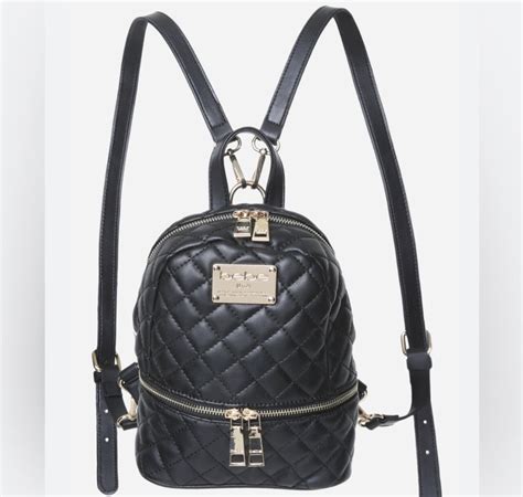 Bebe Julia Mini Backpack Faux Leather Quilted Gold To… Gem