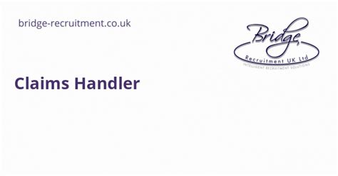 Bridge Recruitment Uk Ltd On Linkedin Claims Handler