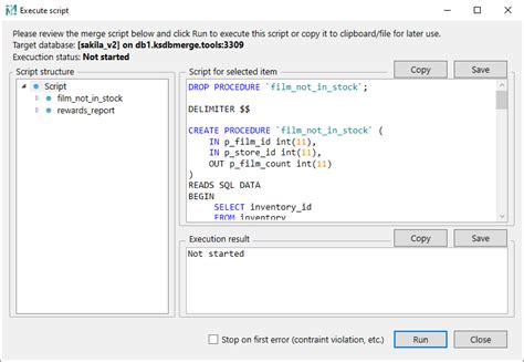 Ks Db Merge Tools For Mysql Docs Execute Script Dialog