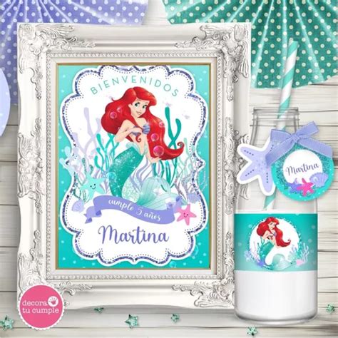 Kit Imprimible Sirenita Princesa Ariel Disney Cumpleaños en venta en