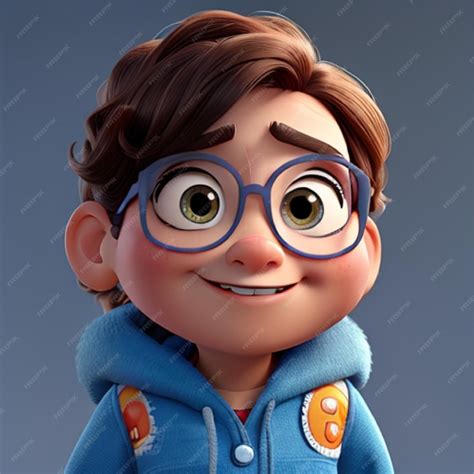 Premium Photo Disney Pixar Poster A Little Boy Wearing Glasses And A