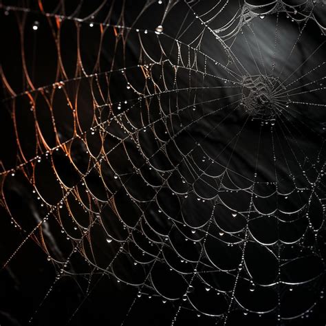 Premium Ai Image Spiderweb On Black Darkness Halloween Background