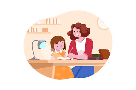 집에서 가르치는 여성 교사 흰색 배경에 대한 일러스트 개념 가방에 대한 스톡 벡터 아트 및 기타 이미지 가방 공부 교복