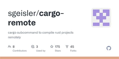Github Sgeislercargo Remote Cargo Subcommand To Compile Rust