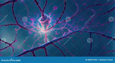 Neurons Cells Concept Showing Neurons Firing And Neural Extensions