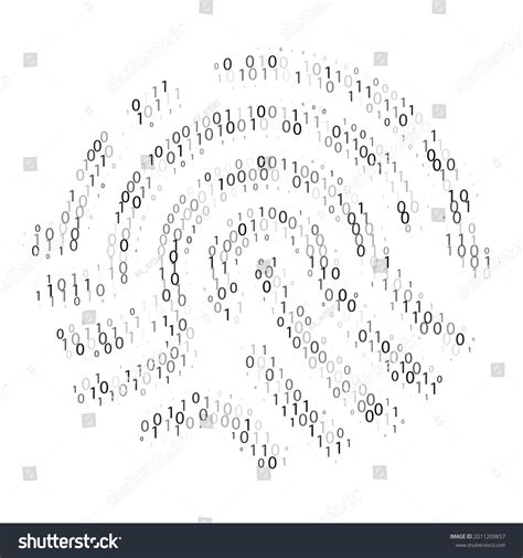 Fingerprint Binary Code Digital Identification Data Stock Vector Royalty Free 2011209857