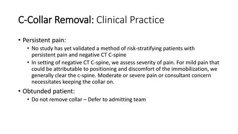 Cervical Spine Clearance In Trauma For Moderate Resource Settings Pptx