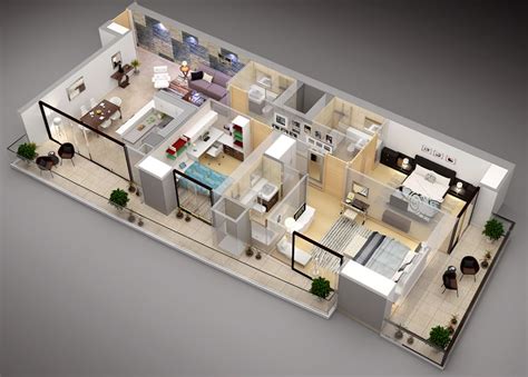 3 Bedroom Apartment Floor Plan With Dimensions In Meters
