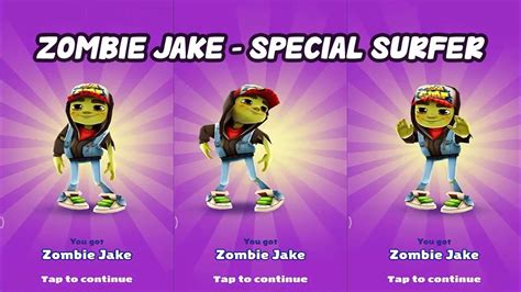 CHARACTERS ZOMBIE JAKE SPECIAL SURFER Subway Surfers YouTube