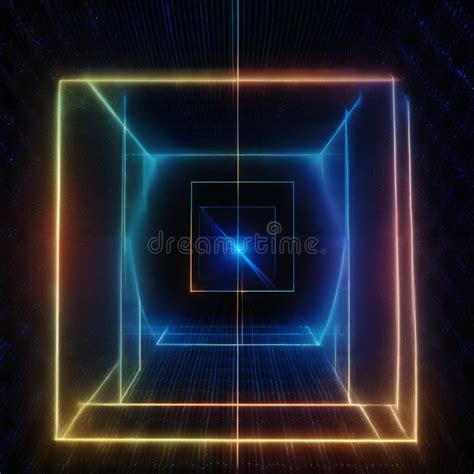 A Futuristic Quantum Geometry Structure Stock Illustration