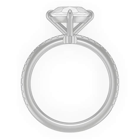 Platinum Oval Engagement Ring Compass 4 Prong Three Phases Pave Band