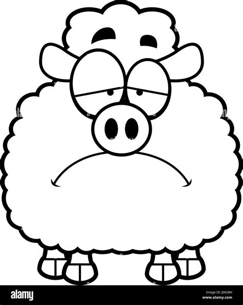 A Cartoon Illustration Of A Lamb Looking Sad Stock Vector Image And Art