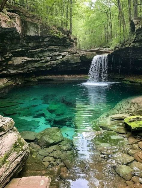 Small Lake In Forest Waterfall Lake Forest Lagoon Blue Hole Falls