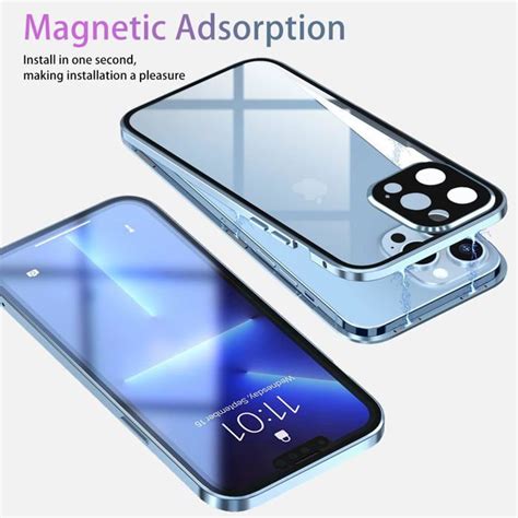 Coque magnétique pour iPhone 13 Pro coque antichoc en verre trempé