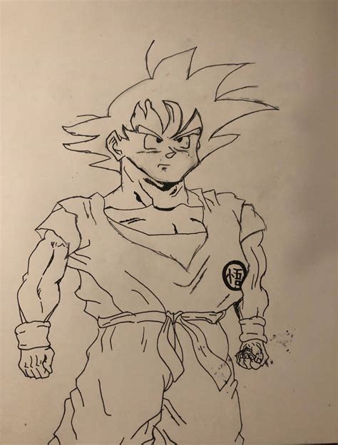 Goku Sketched Before Colored By Octopool24 On Deviantart