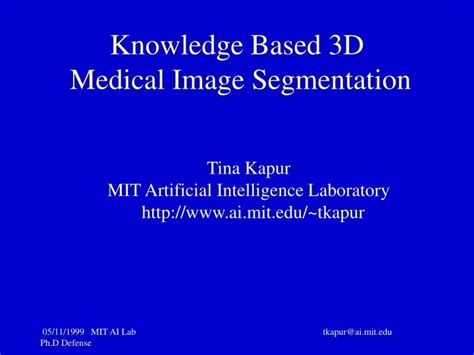 PPT Advanced Method For D Medical Image Segmentation PowerPoint Presentation ID