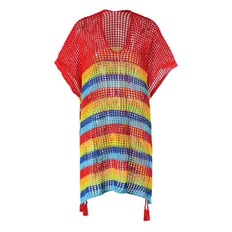 Hollowed Out Beach Sunscreen Smock With Suspenders V Neck Swimsuit Smock Cover Ups For Swimwear