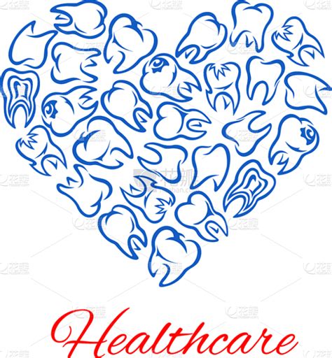 口腔卫生 健康保健 心型 红色 牙医 图像 门诊部 人的牙齿 隆胸手术