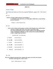 Ift Hwk Docx Ift Introduction To Java Technologies Hwk Score Pts The