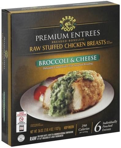 Barber Foods Raw Stuffed Broccoli Cheese Chicken Breasts Ea Nutrition Information Innit