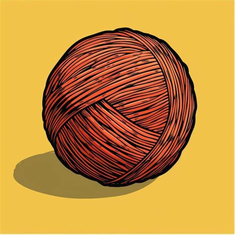 A Close Up Of A Ball Of Yarn On A Yellow Background Generative Ai