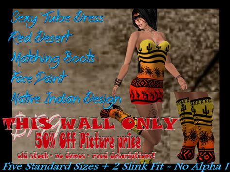 Second Life Marketplace Native Threads Tube Dress Red Desert