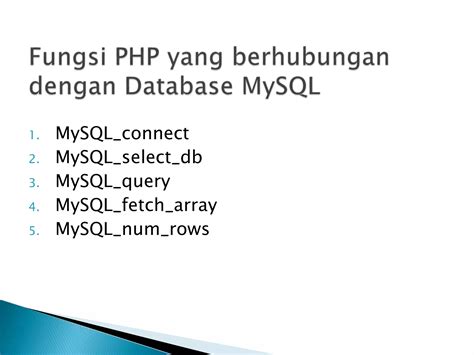 Slide Fungsi Fungsi Php Mysql Ppt