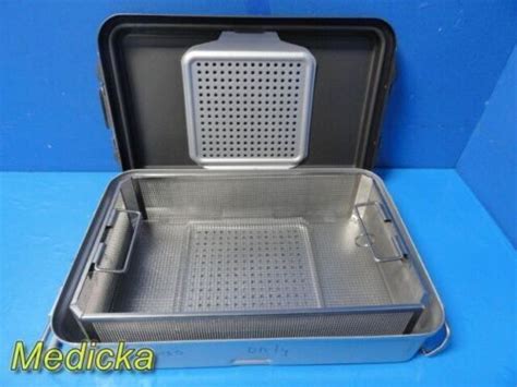 Used Aesculap Bd V Mueller Genesis Sterilization Container W Instrument Basket For Sale