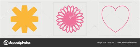 Set Y K Style Vectors Objects Rave Psychedelic Retro Futuristic Set Stock Vector By