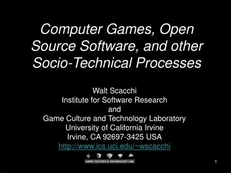 Ppt Computer Games Open Source Software And Other Socio Technical Processes Powerpoint