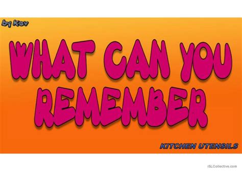 What Can You Remember English Esl Powerpoints