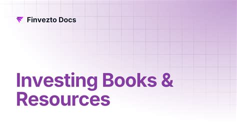 Investing Books Resources Finvezto Docs