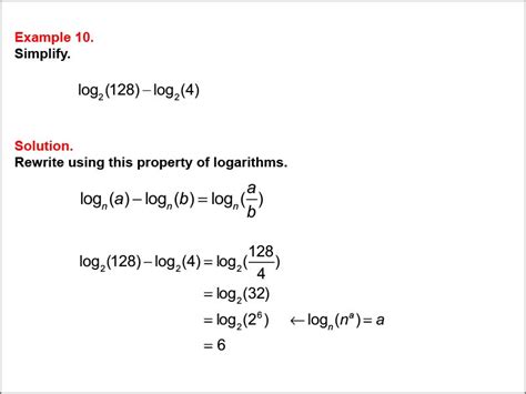 Math Example Laws Of Logarithms Example 10 Media4math