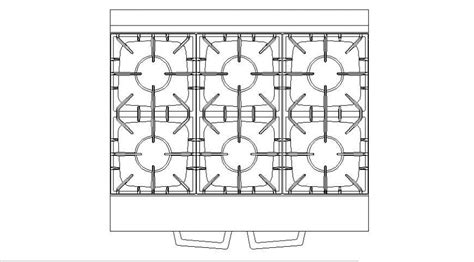 Kitchen Appliance Block Of Gas Stove 2d View Cad Block Autocad File