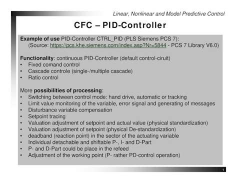 PDF Linear Nonlinear And Model Predictive Control CFC PID
