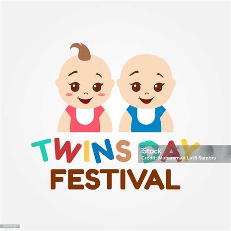 쌍둥이 데이 축제 벡터 일러스트 레이 션 인사말 카드 포스터 및 배너에 적합합니다 쌍둥이에 대한 스톡 벡터 아트 및 기타 이미지