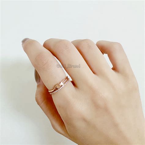 Ring 여자 반지 14k 레이어드 큐 물고기 반지 Ring 여자 반지 14k 레이어드 큐 물고기 반지