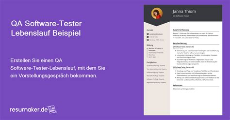 Qa Software Tester Lebenslauf Beispiel Kostenloser Leitfaden