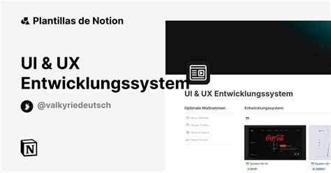 Plantilla Ui And Ux Entwicklungssystem De Valkyrie Notion Marketplace