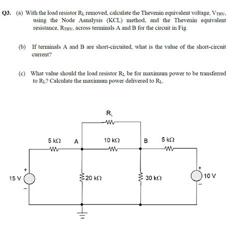 solved a with the load resistor rl removed calculate the