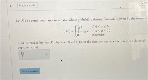Solved Let X Be A Continuous Random Variable Whose