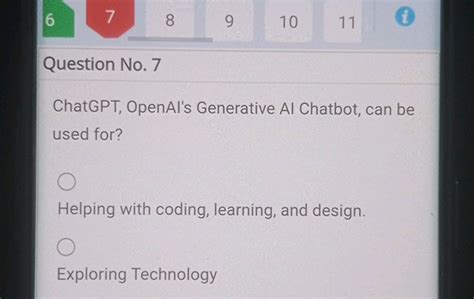 6 7 8 9 10 11 I Question No 7 ChatGPT OpenAls StudyX